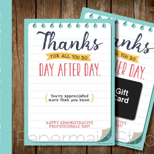 PRINTABLE Administrative Professionals Day Gift Card Holder - Etsy