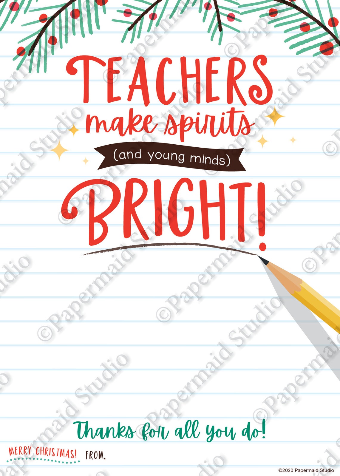 Teacher Christmas Gift Card Holder Printable - Virtual Learning Teacher ...