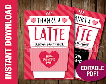 Thanks A Latte Valentine's Card - Etsy