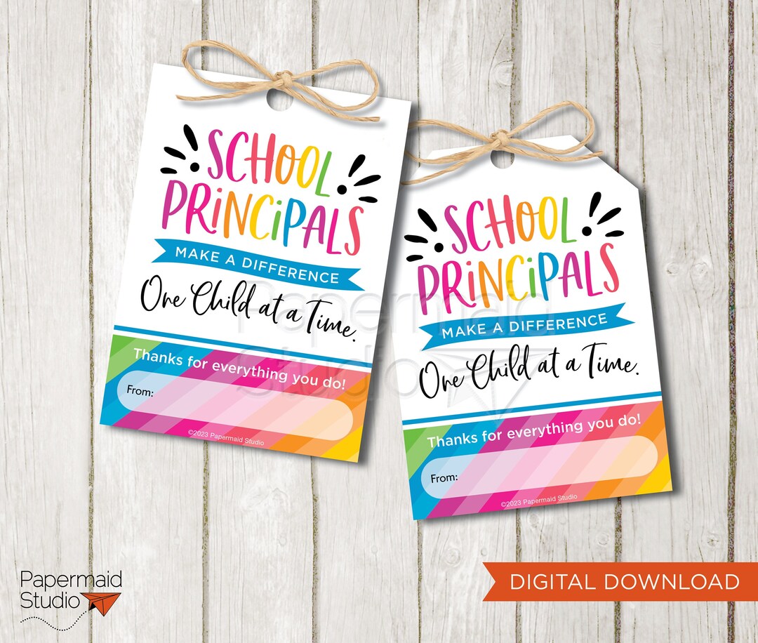 Principal Appreciation Gift - Principal Gift Tag Printable - Principal ...