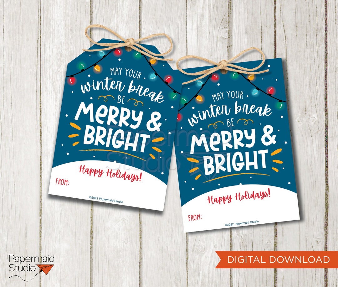 Teacher Christmas Gift Tag Printable - Teacher Christmas Card - Teacher ...
