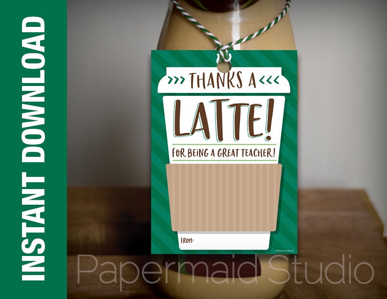 PRINTABLE Teacher Coffee Gift Tag Last Day of School Teacher | Etsy