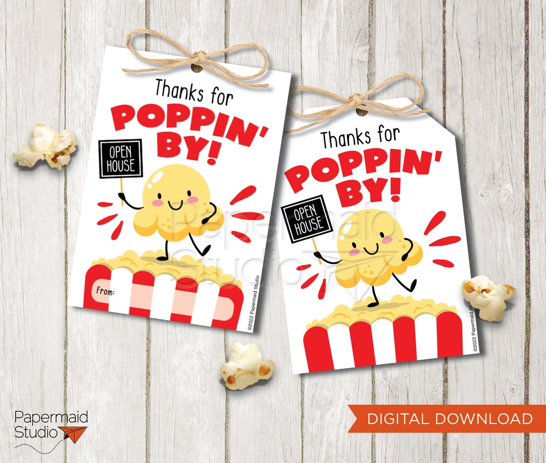Open House Popcorn Tag Printable - Popcorn Pop by Tag - Realtor Open ...