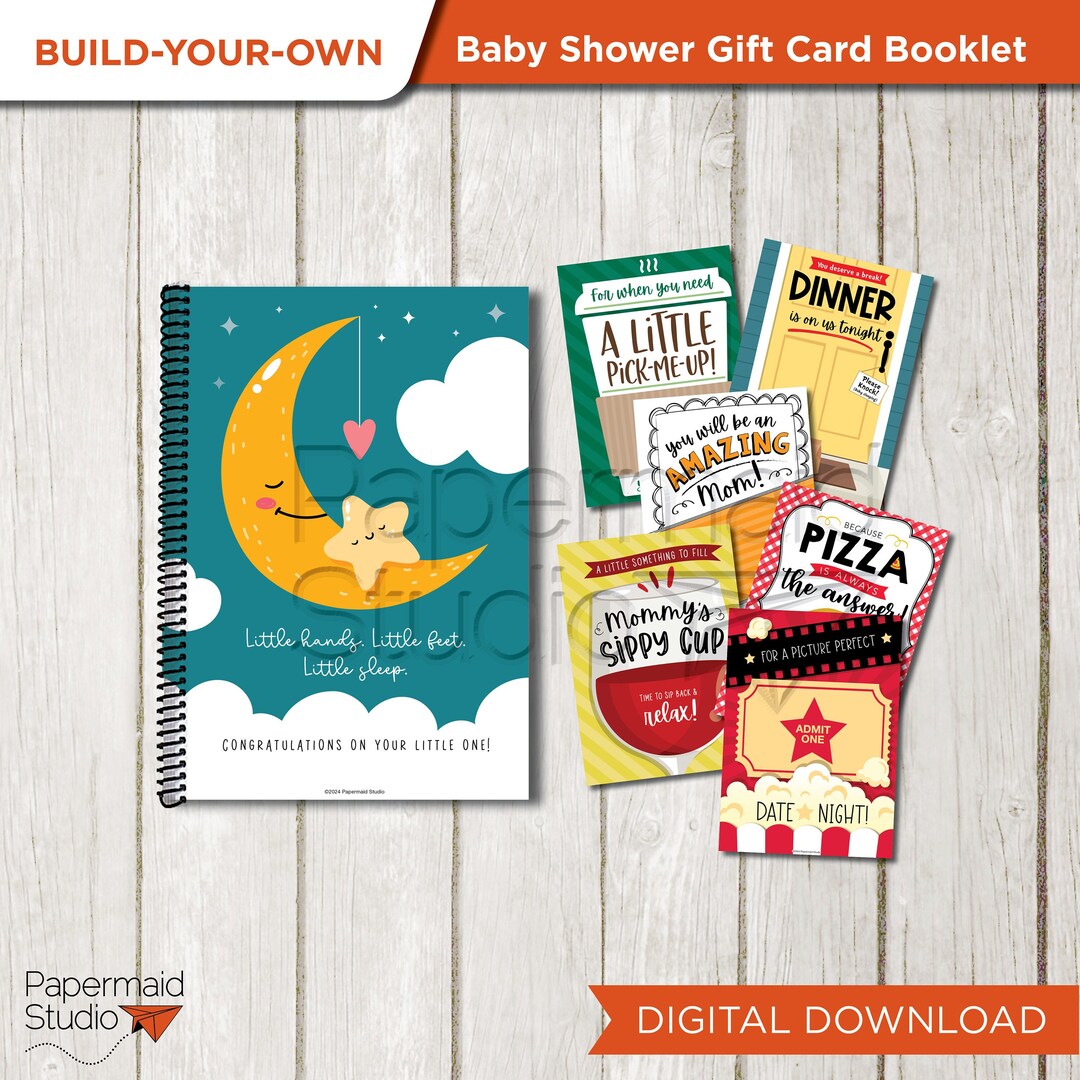 Baby Shower Gift Card Book Printable - Baby Gift Card Holder Set - New ...