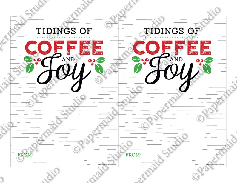 PRINTABLE Coffee Themed Christmas Card Coffee Holiday Card - Etsy
