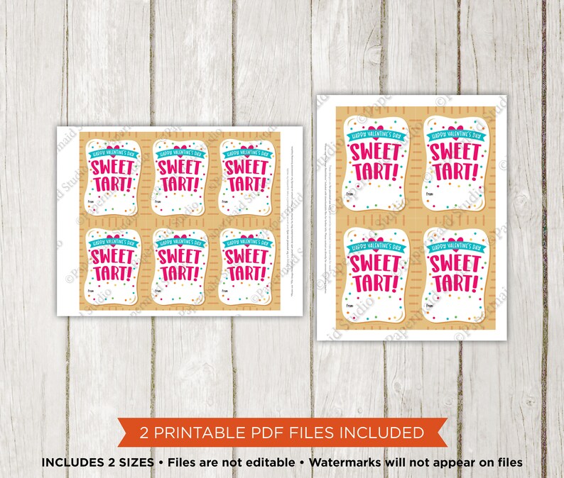 Pop Pastry Valentine Tags - Printable Valentine Toaster Tart Labels ...