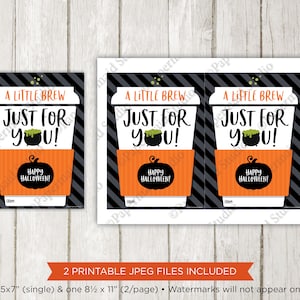 Halloween Gift Card Holder for Coffee Printable - Teacher Halloween ...