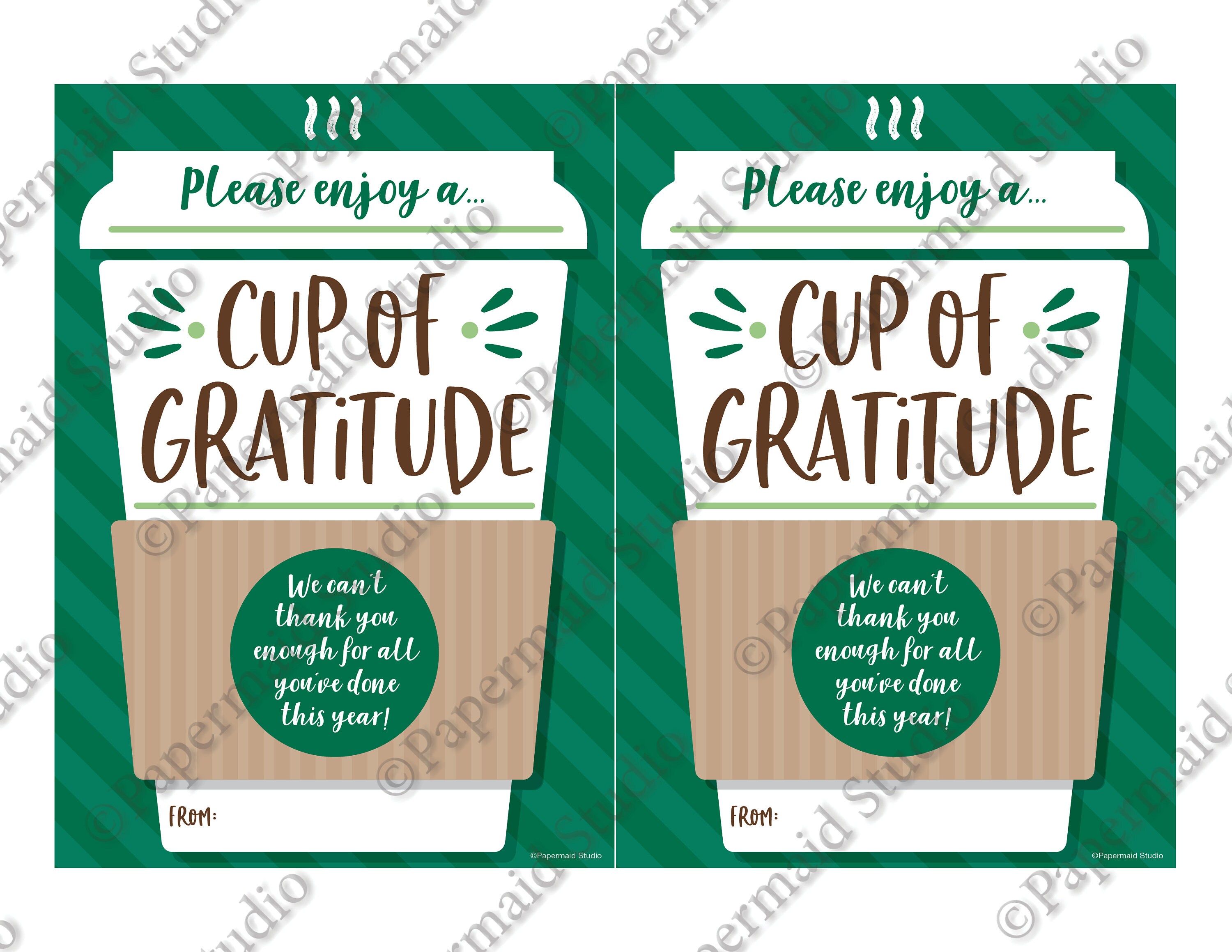 Teacher Thank You Card Printable Coffee Gift Card Holder - Etsy