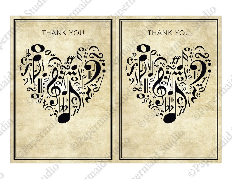 PRINTABLE Music Teacher Thank You Card Printable Music - Etsy