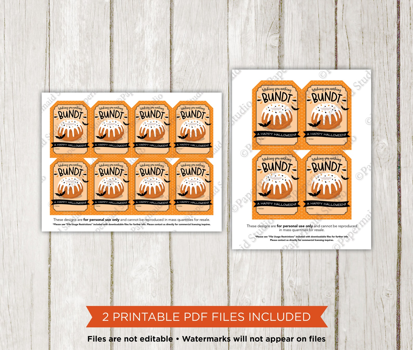 Halloween Bundt Cake Gift Tag Printable Halloween Teacher - Etsy