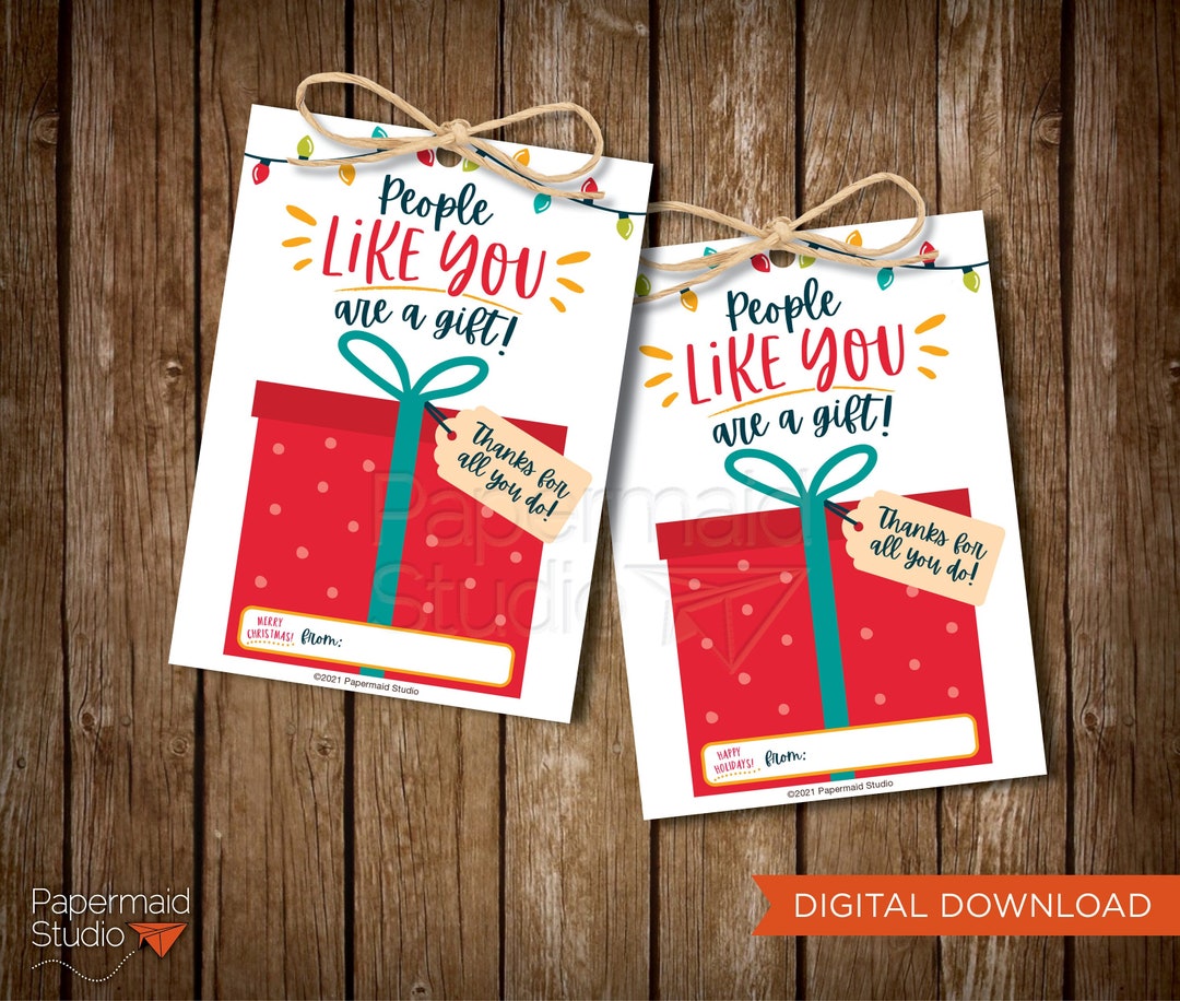 Christmas Gift Tag Printable - Staff Christmas Gift - Coworker Holiday ...
