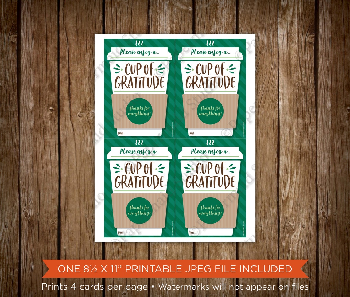 Coffee Gift Card Holder Printable Thanks a Latte - Etsy