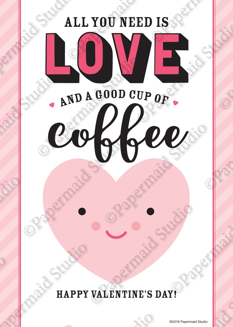 PRINTABLE Coffee Valentine Valentine's Day Card - Etsy