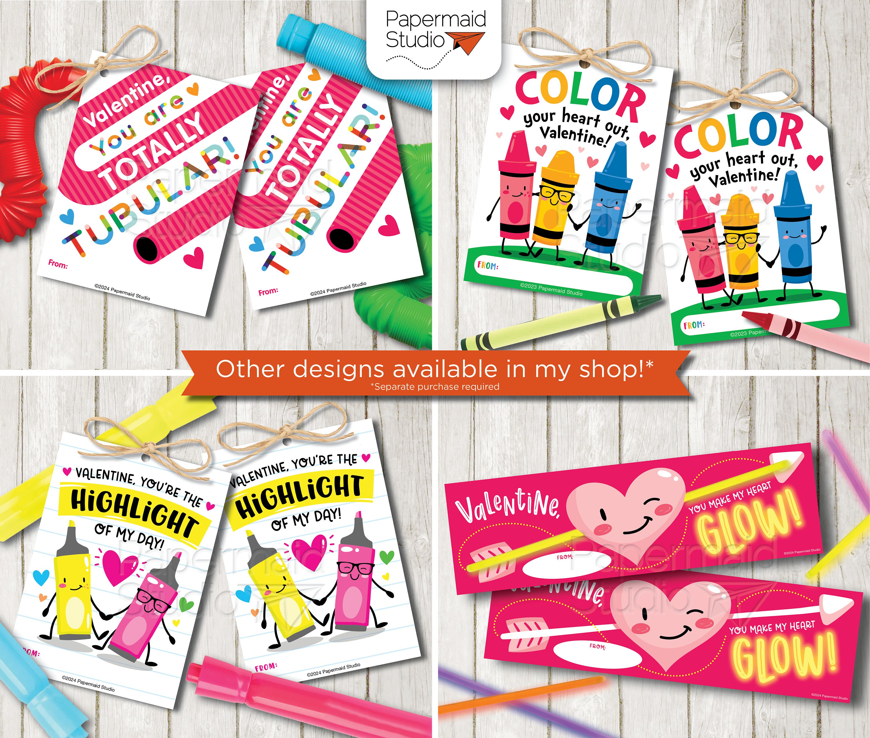 Valentine Highlighter Tags - Printable Highlighter Valentines Tag ...