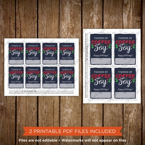 Christmas Coffee Gift Tag Printable - Teacher Christmas Gift Tag ...