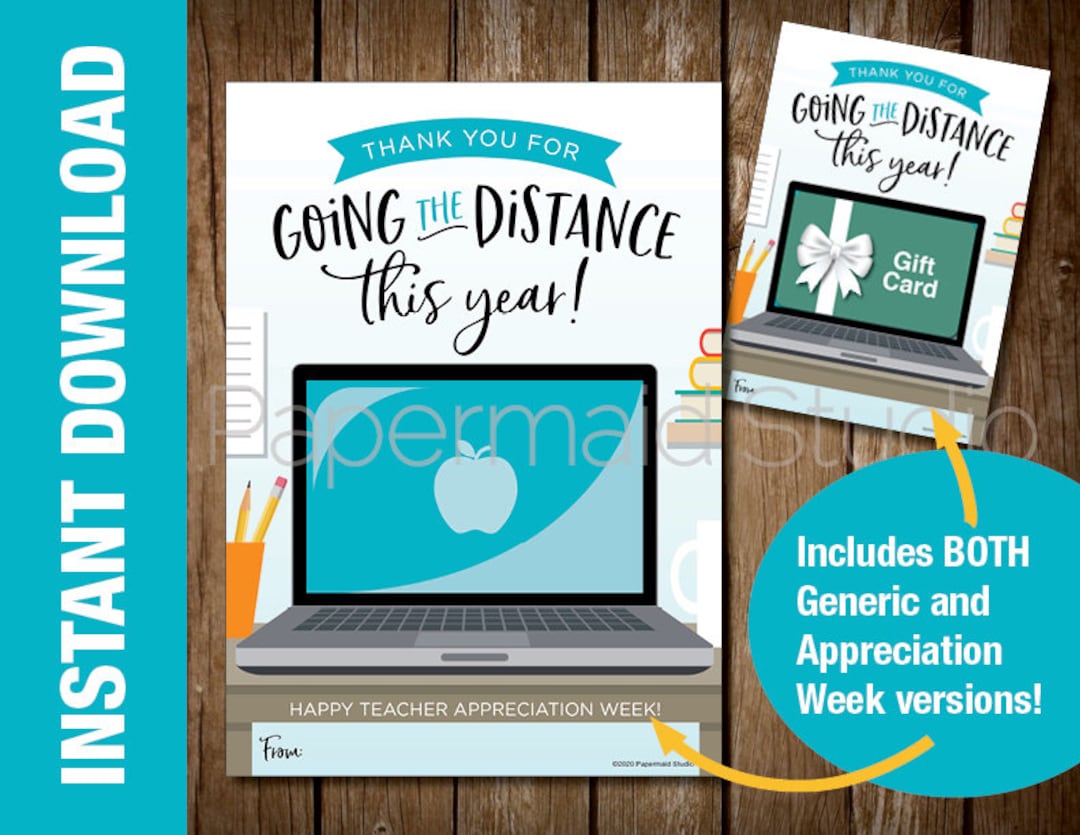 Teacher Appreciation Thank You Gift Card Holder Printable - Etsy