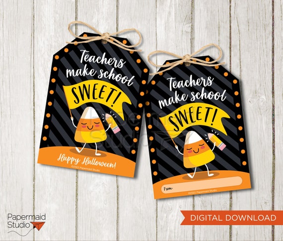 Halloween Teacher Gift Tag Printable Teacher Halloween Treat - Etsy
