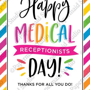 PRINTABLE Medical Receptionists Day Thank You Card - National ...