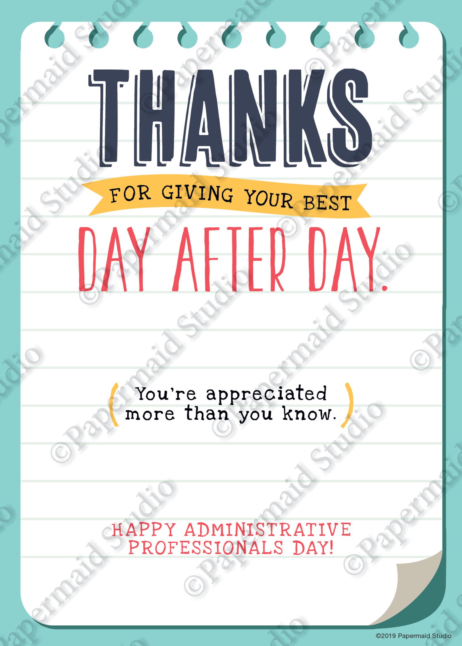 Administrative Professionals Day Gift Printable - Employee Appreciation ...