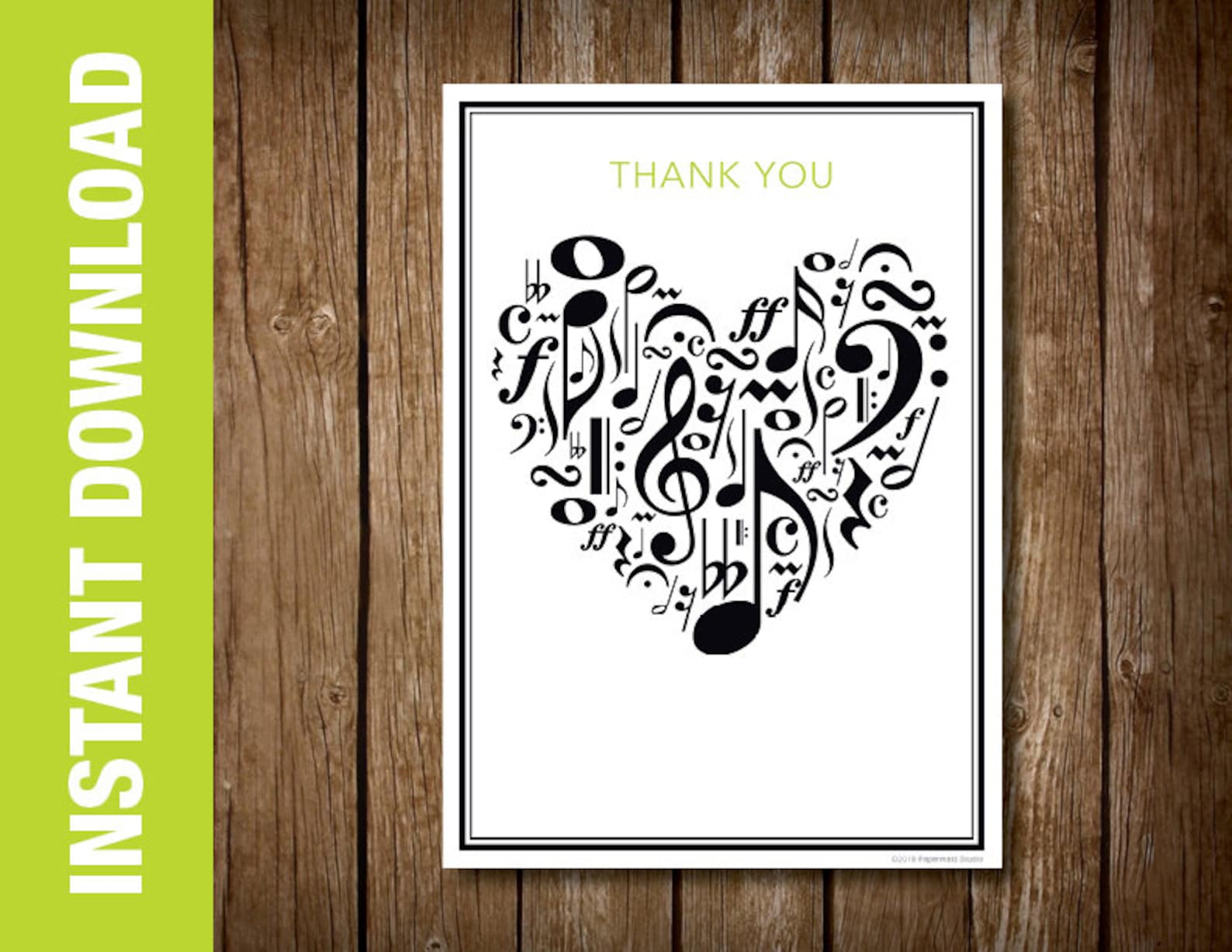 PRINTABLE Music Teacher Thank You Card Printable Music - Etsy