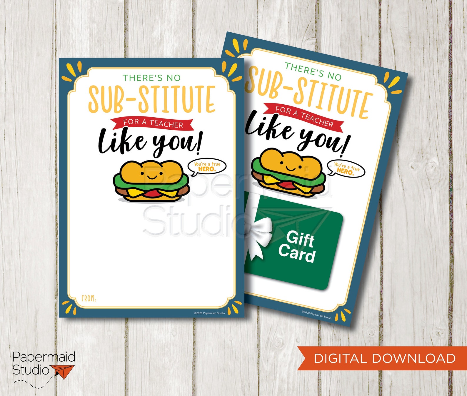 Substitute Teacher Appreciation Card Printable - Substitute Teacher ...