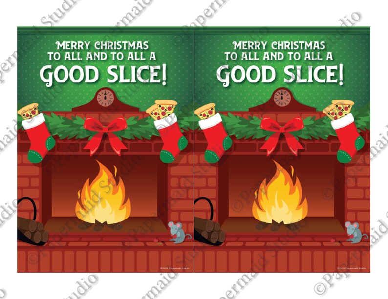 PRINTABLE Pizza Night Holiday Card -- Christmas Gift Card Holder ...