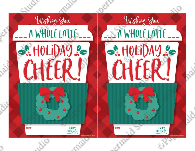 PRINTABLE Christmas Coffee Gift Card Holder Thanks a Latte - Etsy