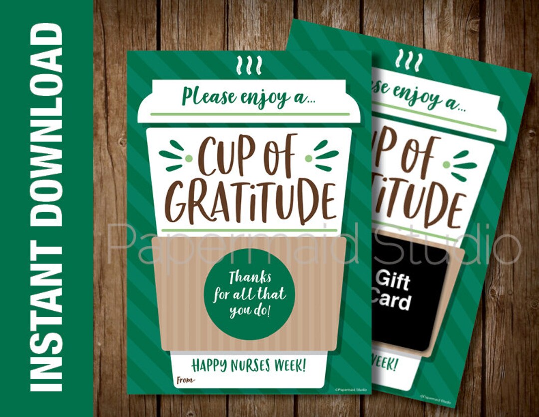 PRINTABLE Nurse Thanks a Latte Coffee Gift Card Holder Nurses Week ...
