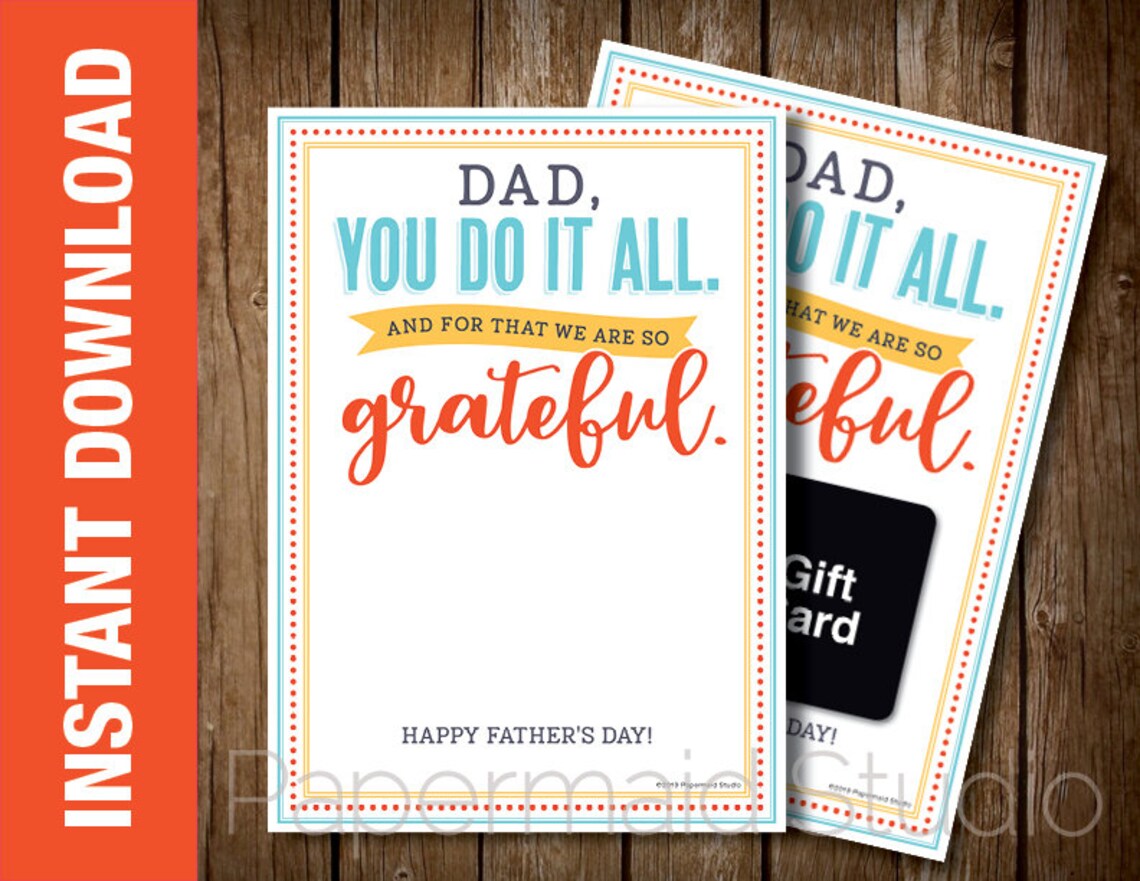 Father's Day Gift Card Holder Printable Father's Day | Etsy