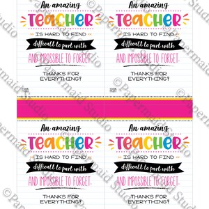 Printable Teacher Thank You Gift Tag - Teacher Appreciation Week Hang ...
