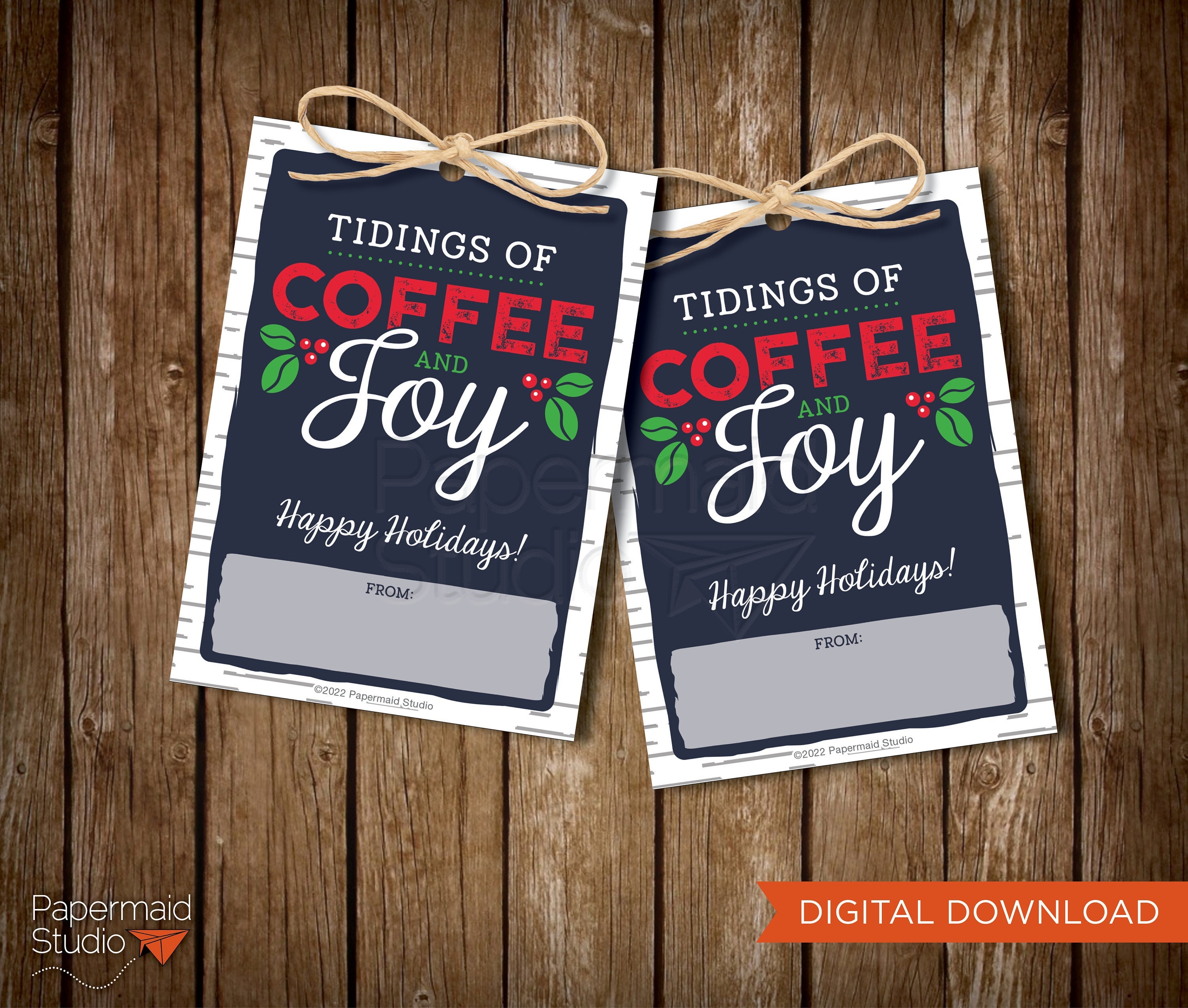 Christmas Coffee Gift Tag Printable - Teacher Christmas Gift Tag ...