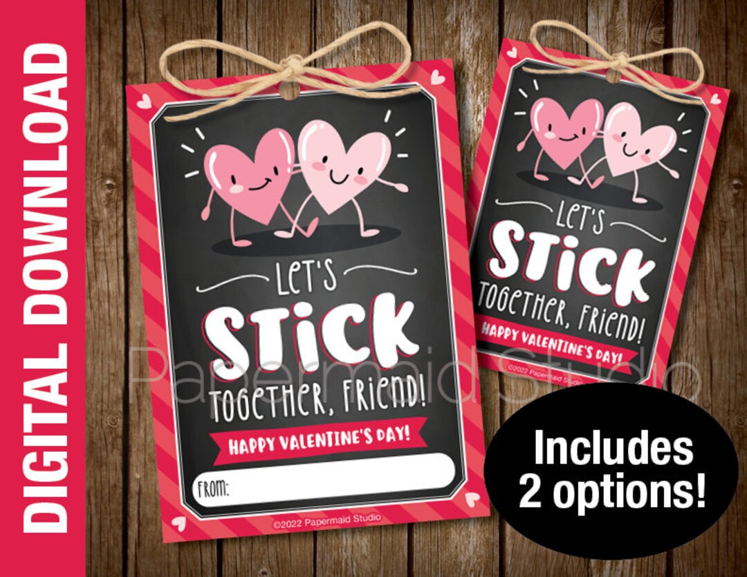 Valentine Sticker Tag Printable - Valentine's Day Lollipop Tag - Glue ...