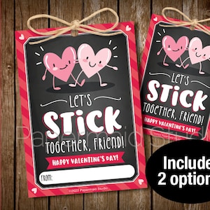 Valentine Sticker Tag Printable - Valentine's Day Lollipop Tag - Glue ...