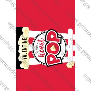 PRINTABLE Valentine Popcorn Label Wrap - Teacher Student Valentine Card ...