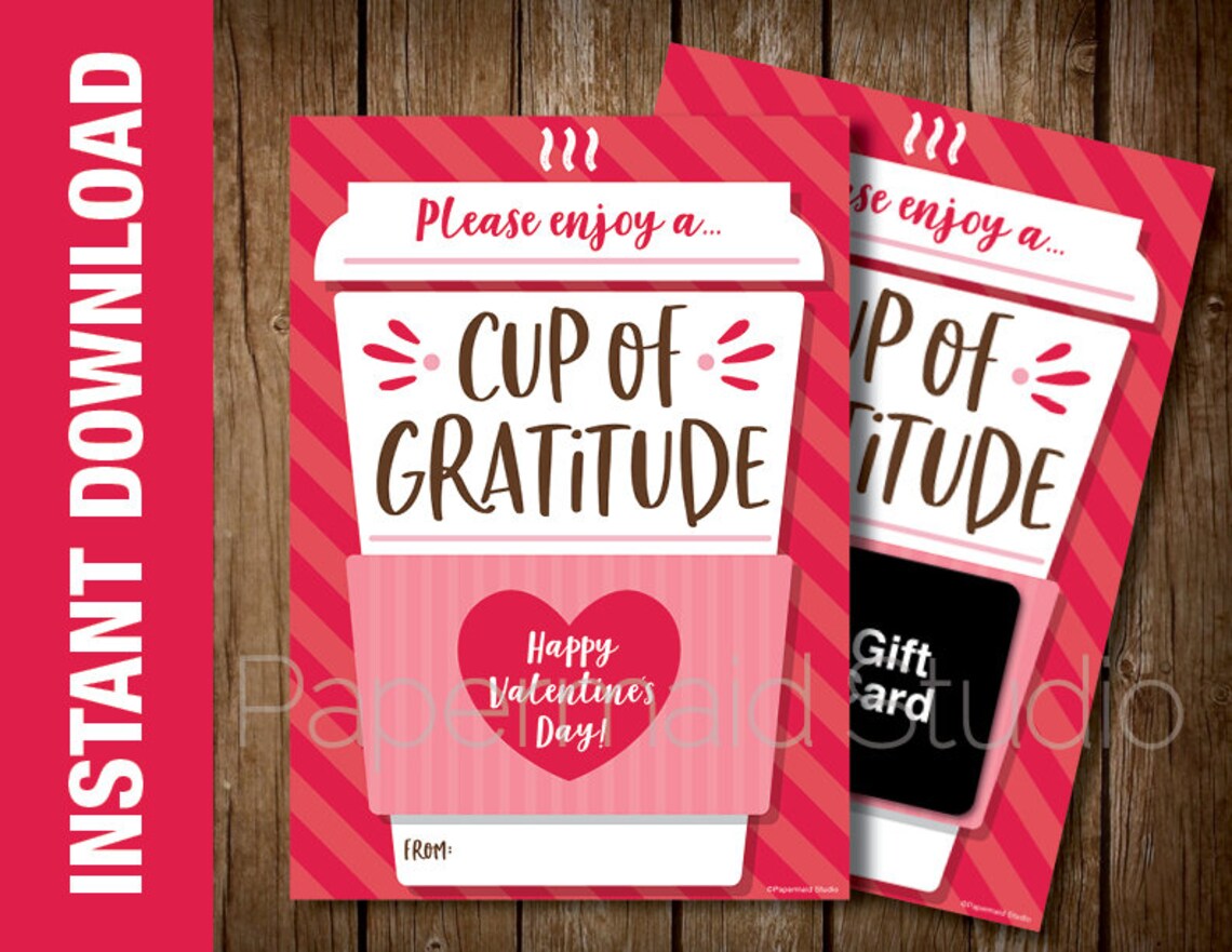 PRINTABLE Teacher Valentine's Day Coffee Gift Card Holder - Etsy
