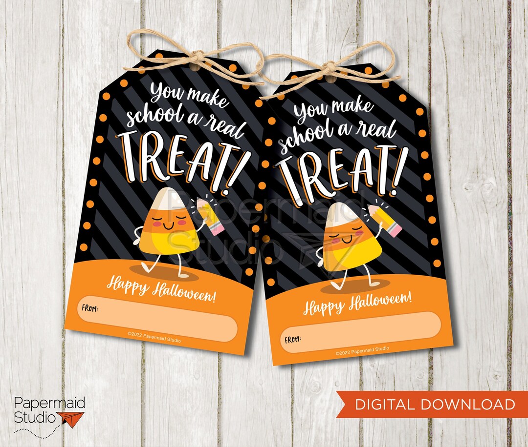 Halloween Teacher Gift Tag Printable - Teacher Halloween Gift Tag ...