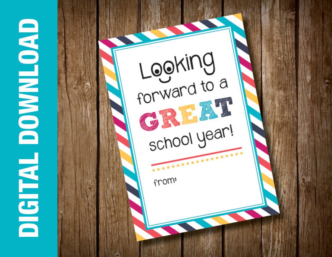 PRINTABLE Back to School Gift Tag - Teacher Card - First Day of School ...