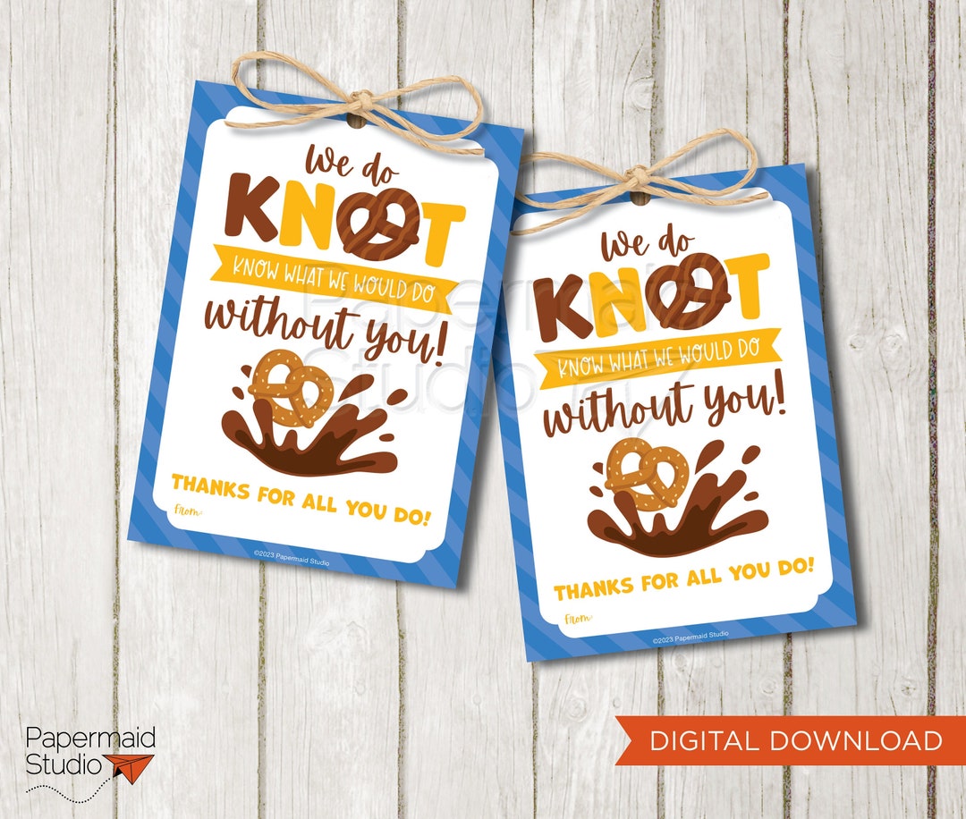 Teacher Appreciation Gift Pretzel Gift Tag Printable - Etsy