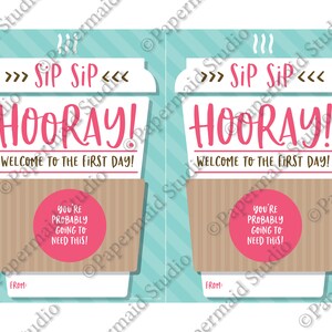 PRINTABLE Back to School Coffee Teacher Gift Card Holder First Day of ...
