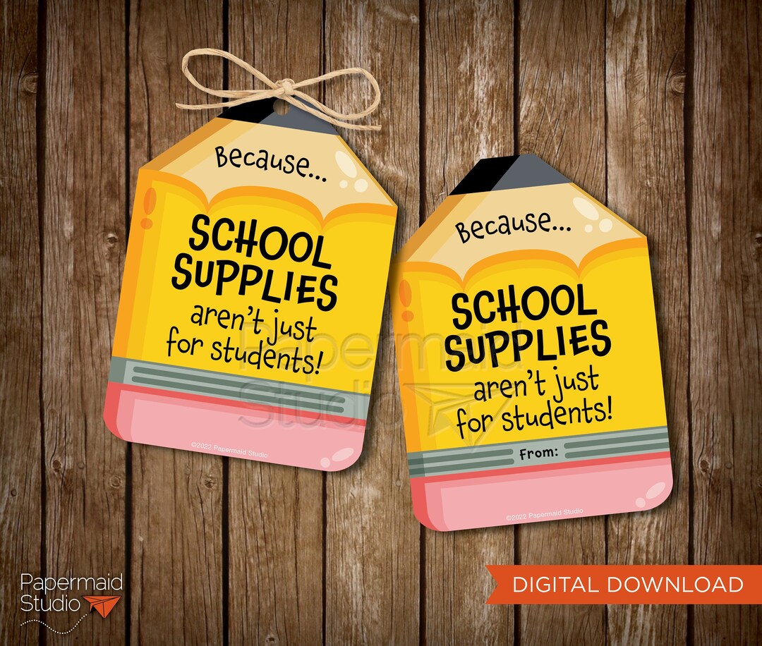 Back to School Tag Printable First Day of School Pencil Gift Tag ...
