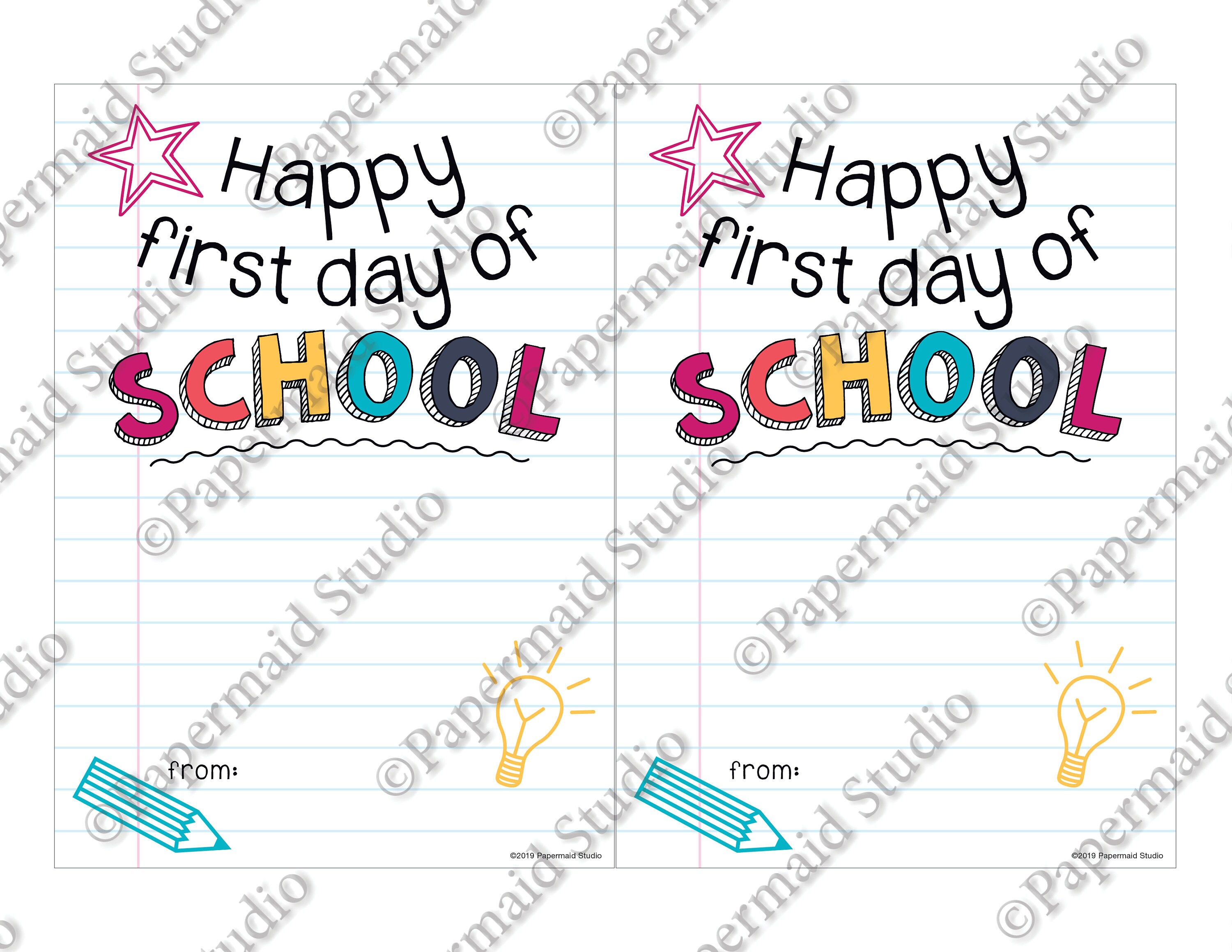 PRINTABLE Back to School Teacher Gift Card Holder First Day | Etsy