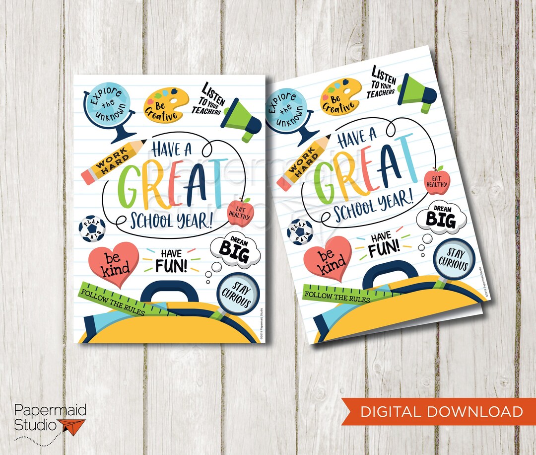 Back to School Card Printable Teacher Card First Day of School Gift ...