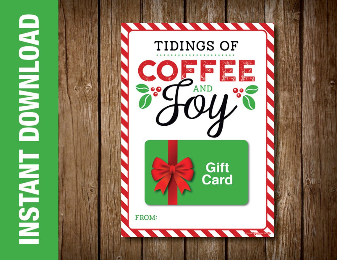 PRINTABLE Coffee Themed Christmas Card Coffee Holiday Card | Etsy