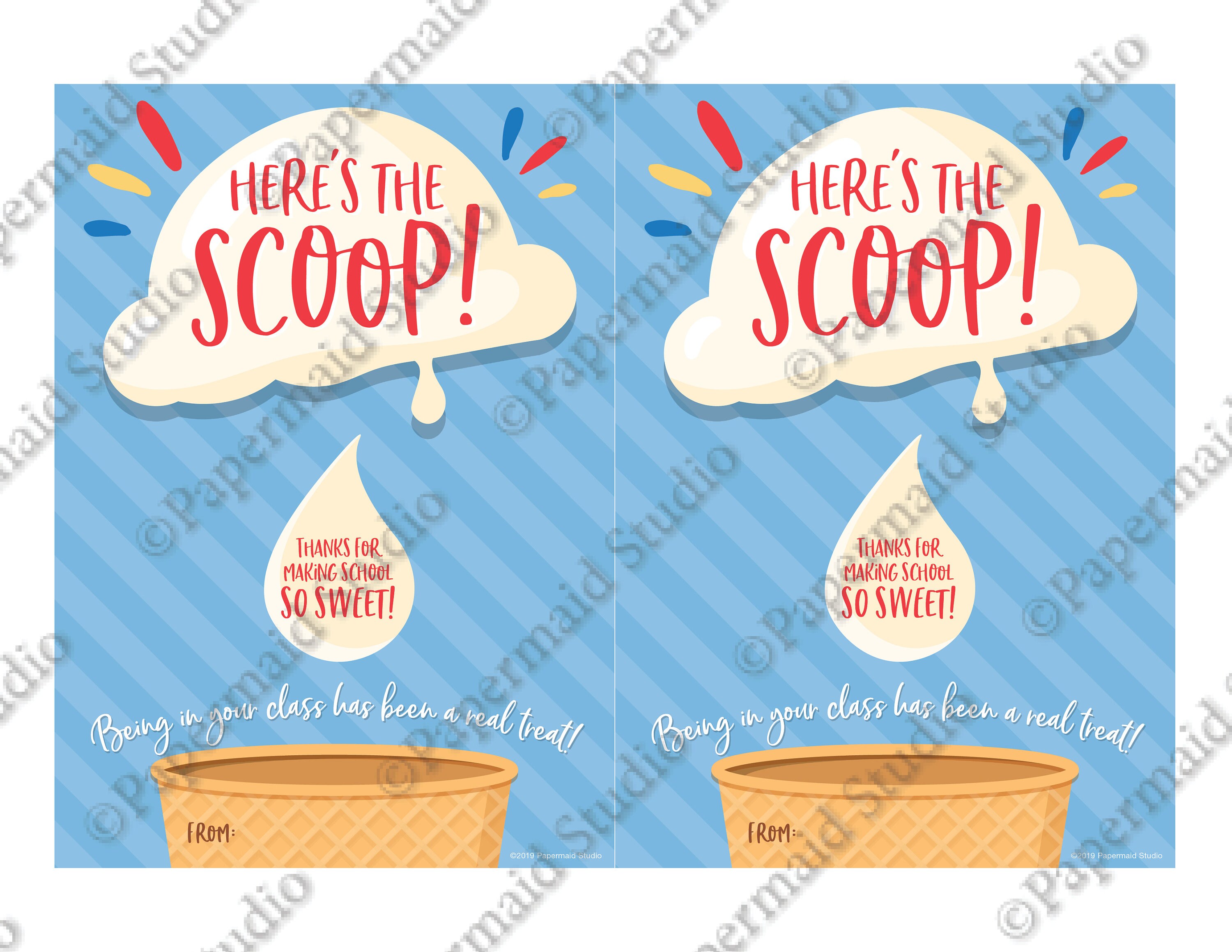 PRINTABLE Teacher Ice Cream Gift Card Holder - Teacher Appreciation ...