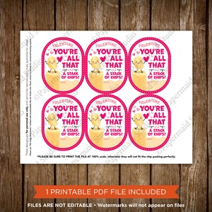 Valentine Chip Labels Printable - Valentines for Snack Size Chips ...