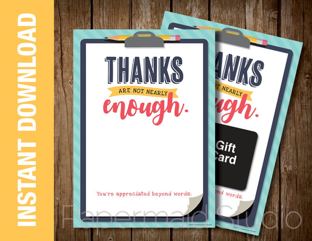 Nurse Thank You Gift Card Holder Printable - Nurse Thank You Card ...