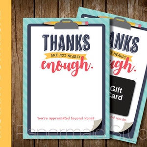 Nurse Thank You Gift Card Holder Printable - Nurse Thank You Card ...