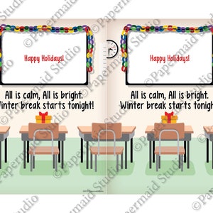 PRINTABLE Teacher Christmas Gift Card Holder Classroom Winter Break ...