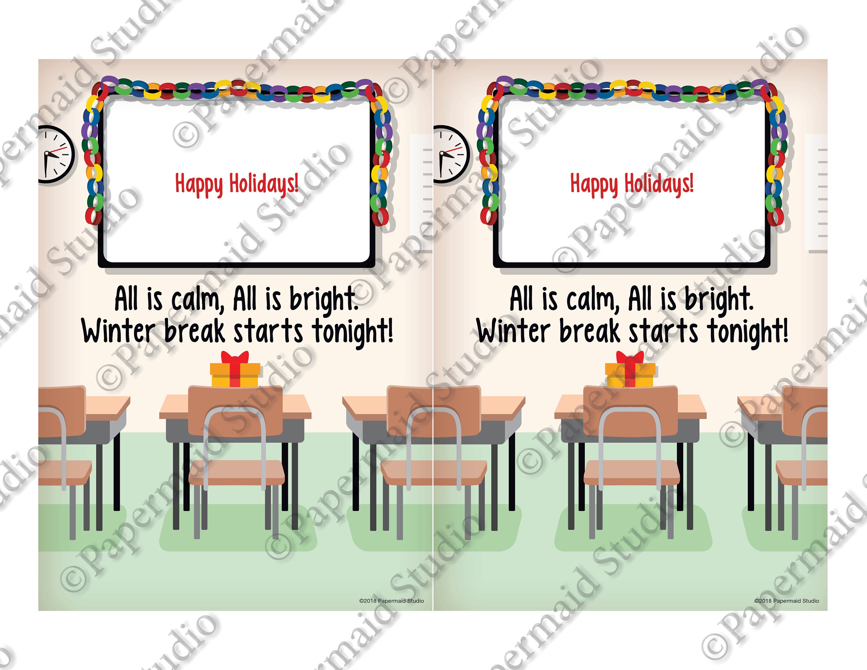 PRINTABLE Teacher Christmas Gift Card Holder -- Classroom Winter Break ...