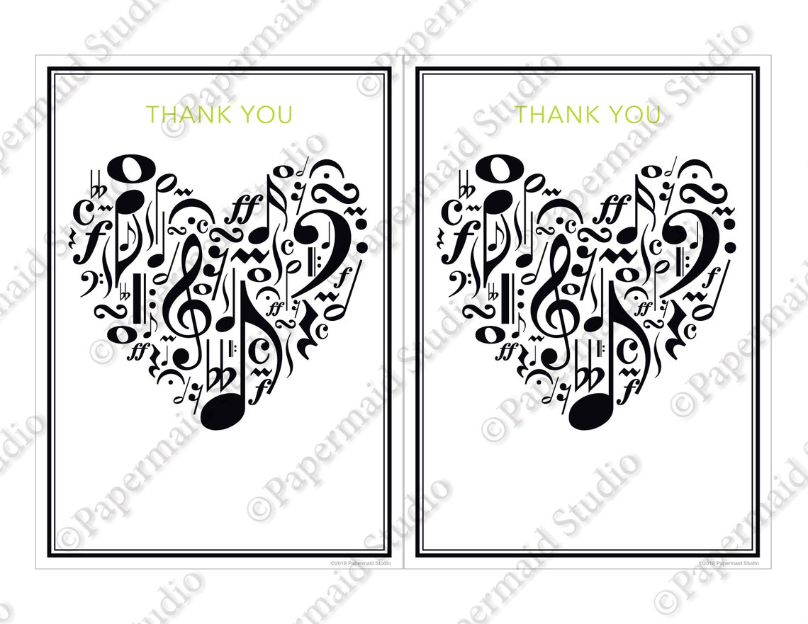PRINTABLE Music Teacher Thank You Card Printable Music - Etsy